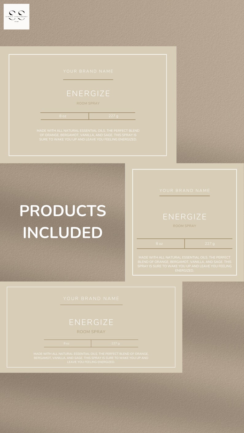 Editable Product Label Template, Room Spray Label Template, DIY Product ...