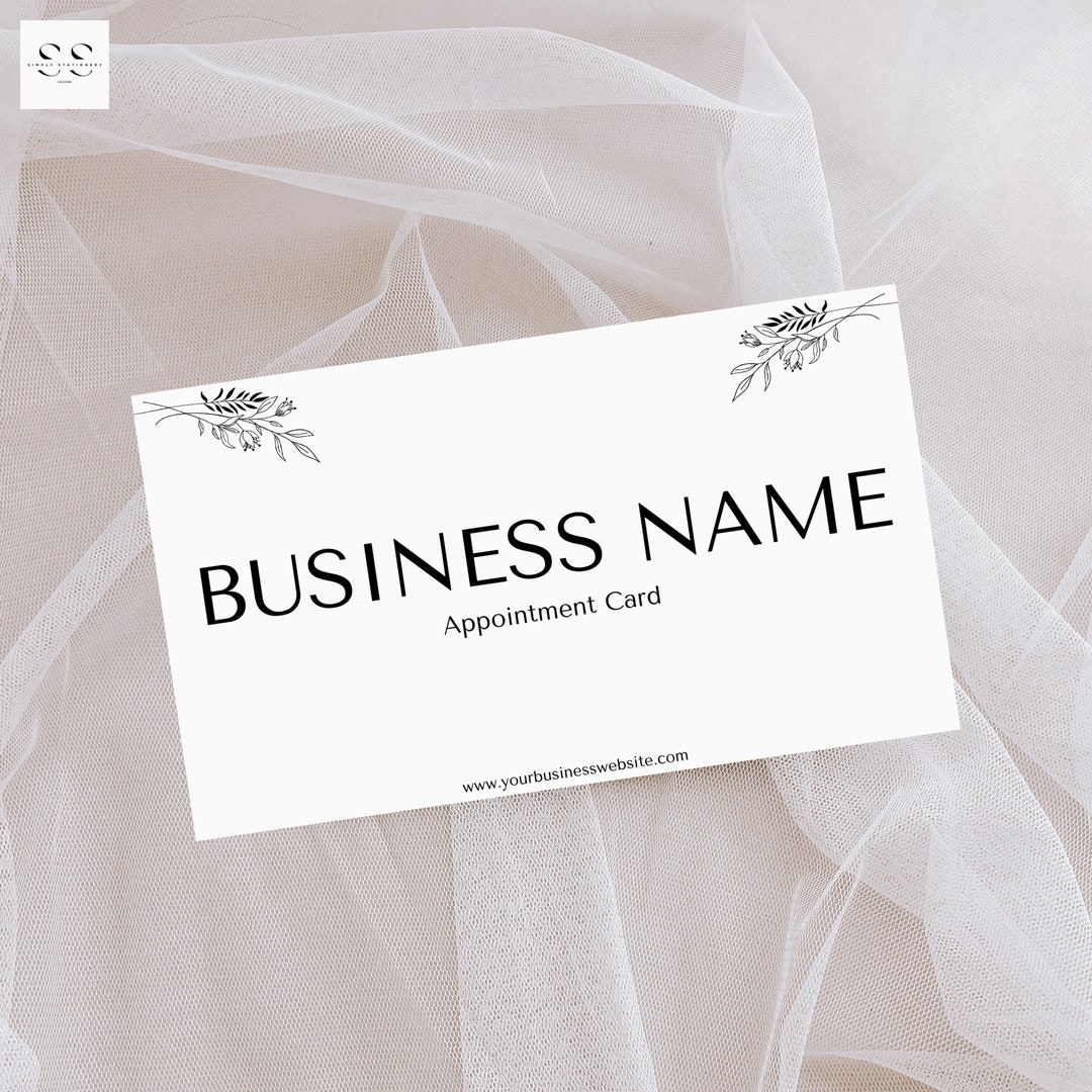 Printable Modern Appointment Card, Editable Appointment Card, Gray ...