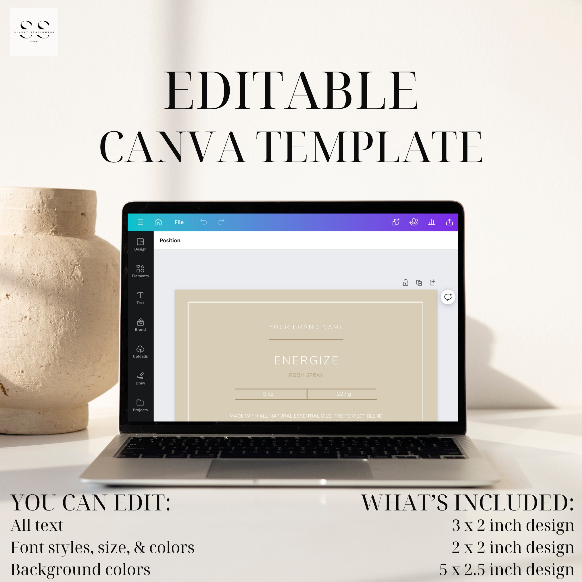 Editable Product Label Template, Room Spray Label Template, DIY Product ...