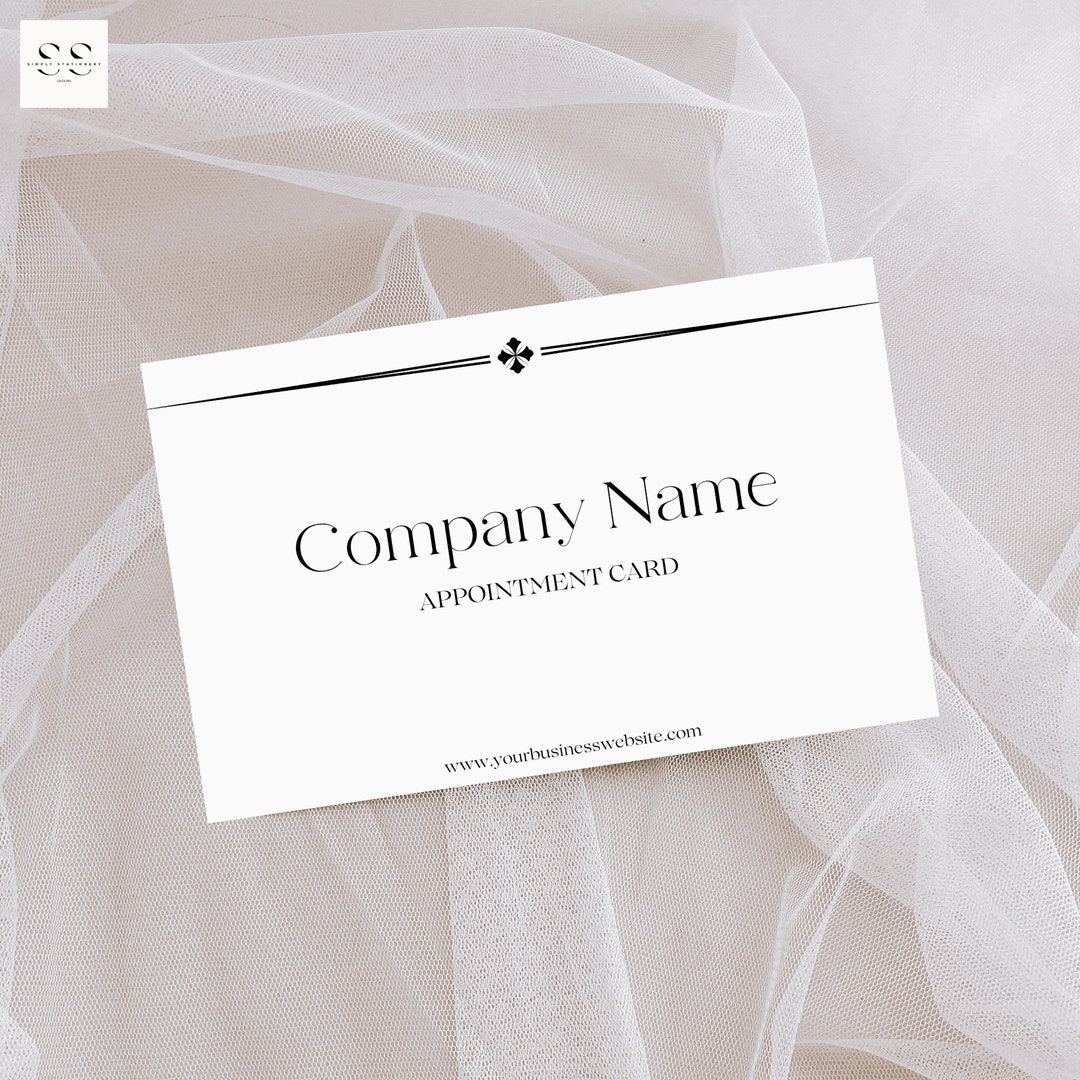 Printable Modern Appointment Card, Editable Appointment Card, B&W ...