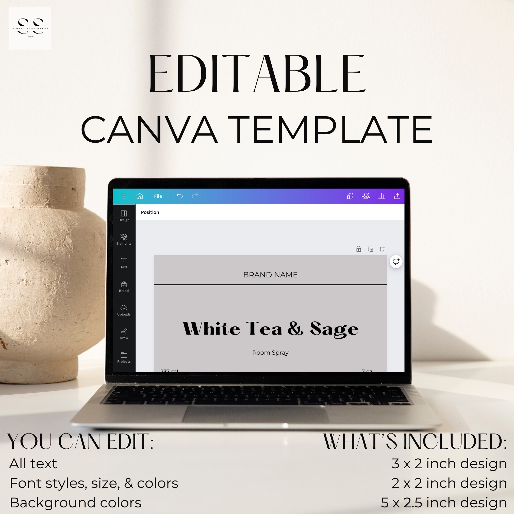 Editable Product Label Template, Room Spray Label Template, DIY Product ...