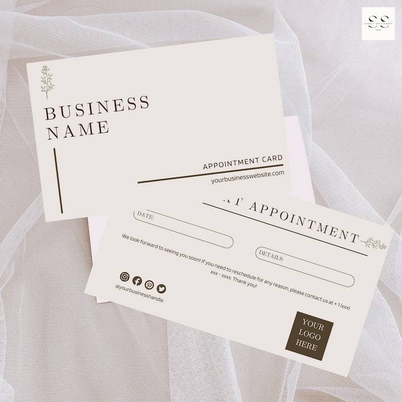 Printable Modern Appointment Card, Editable Appointment Card ...