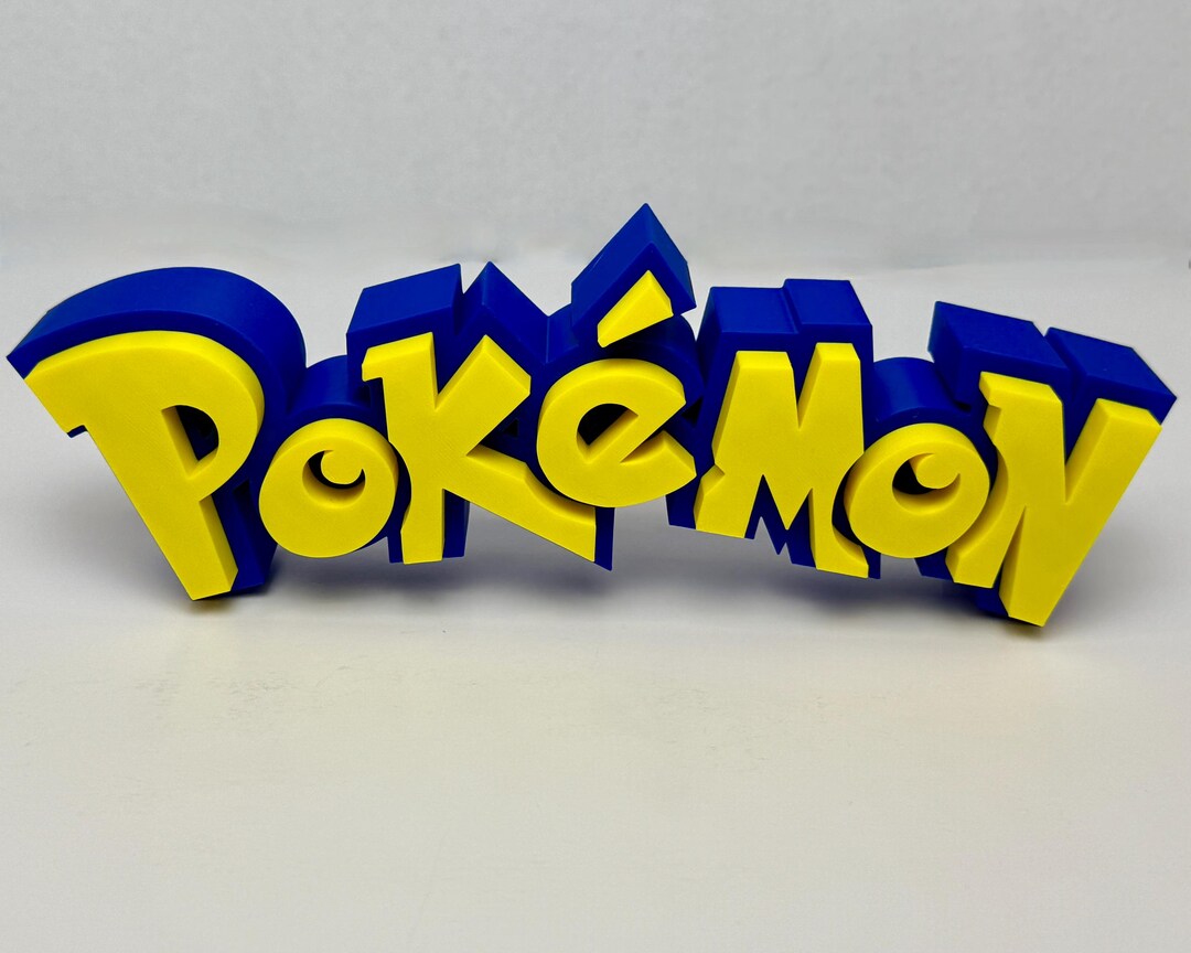 Pokemon Logo Display Sign, Standing Logo Sign, 3D Printed Multicolor ...