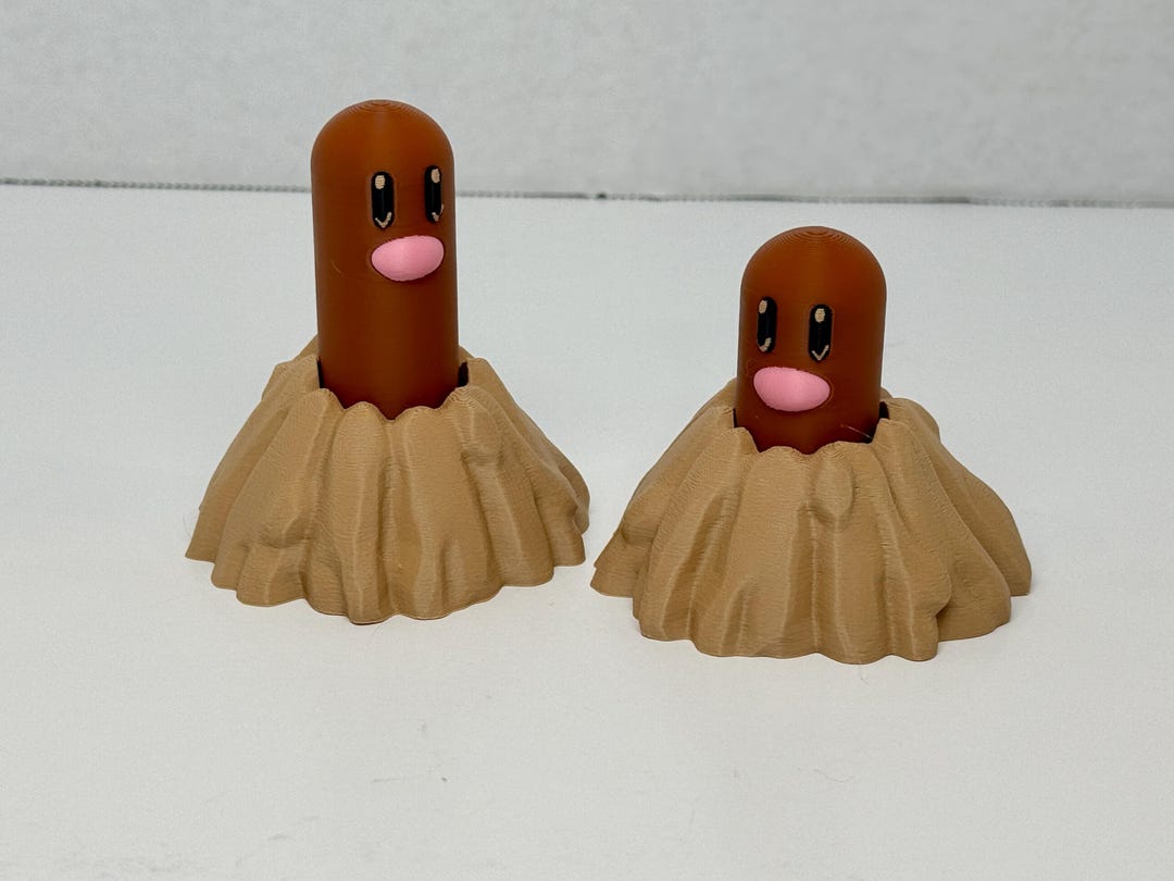 Diglett Pokemon Fidget Toy Articulating 3D Printed Toy Pocket Size ...