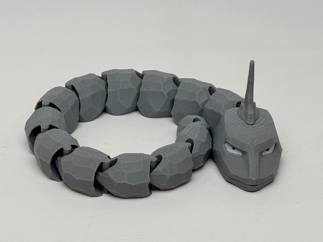 Onix Pokemon Fidget Toy Articulating 3D Printed Toy Pocket Size Stress ...