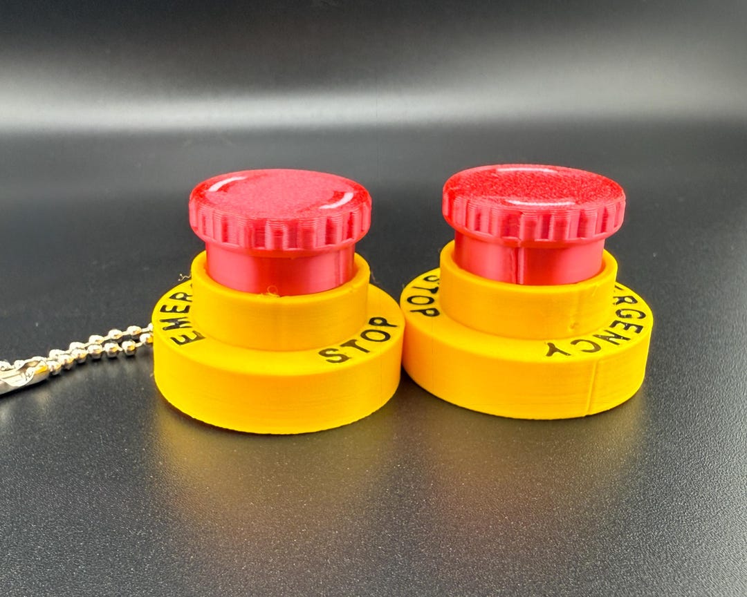Emergency Stop Button Fidget Clicker Keychain, Loud Mechanical Switch ...