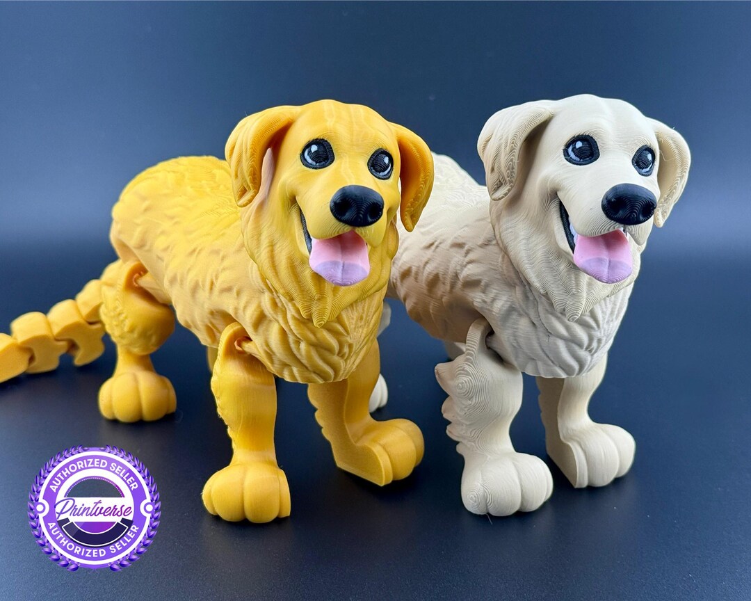Golden Retriever Fidget Friend Printverse Flexi Articulated Sensory ...