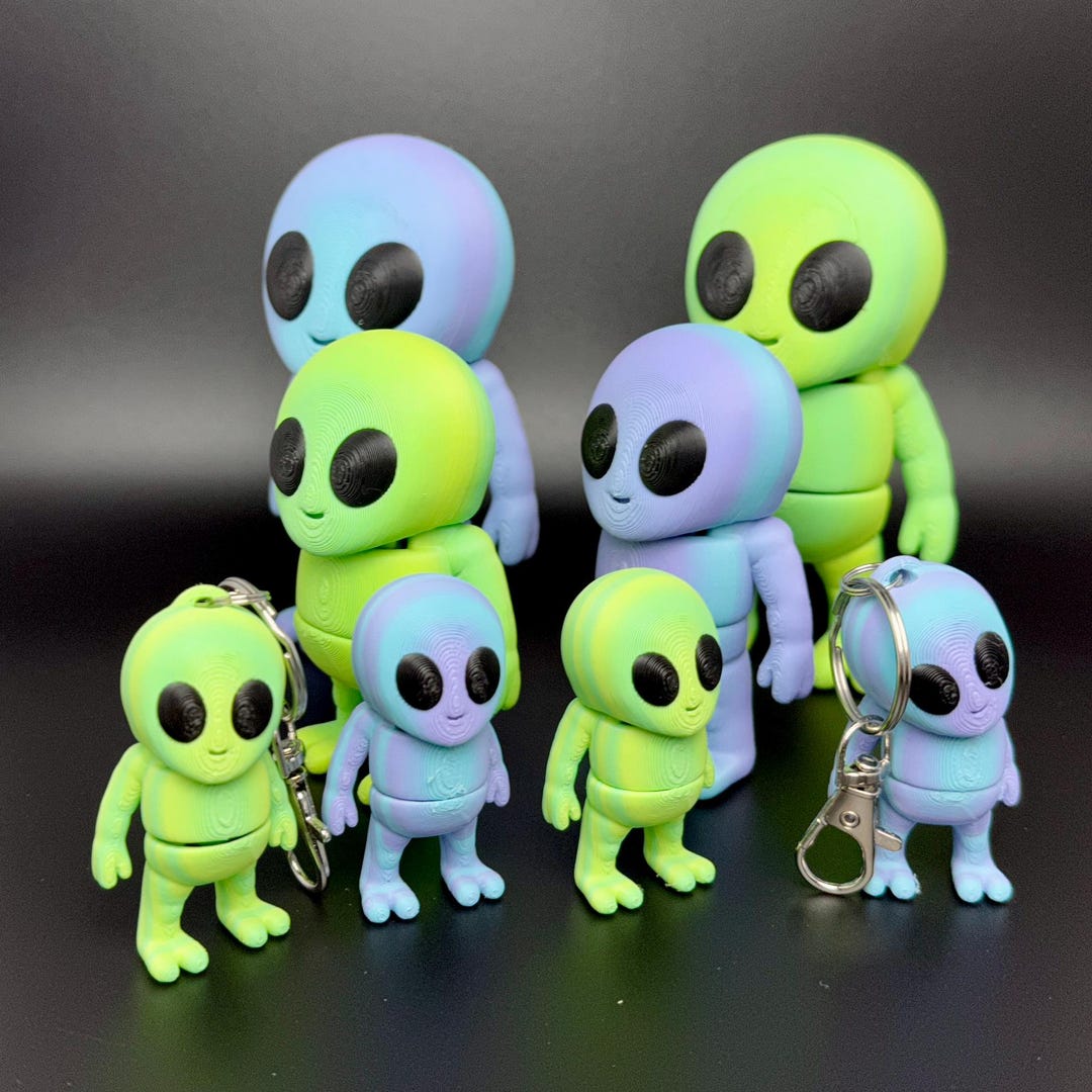 Alien Fidget Friend | Large 3D Printed Articulating Flexi Alien ...