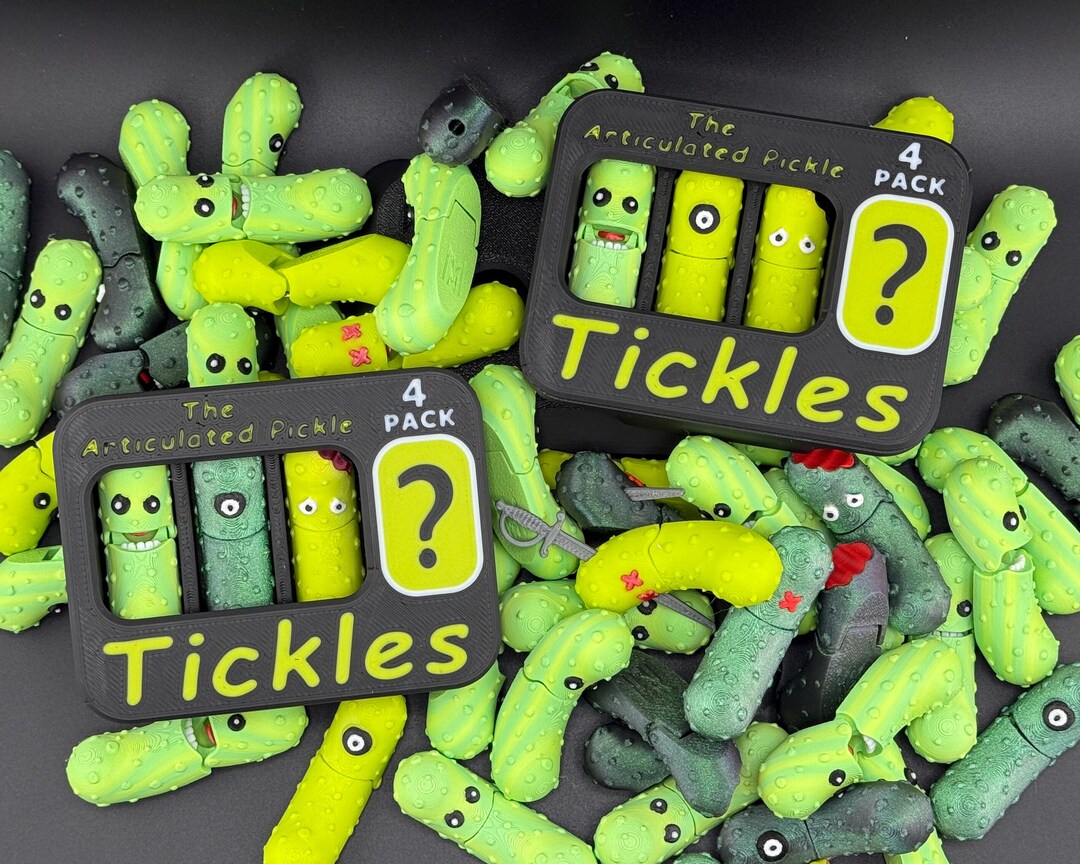 Tickles the Pickle 3D Printed Articulating Pickle Fidget Mystery Pack ...