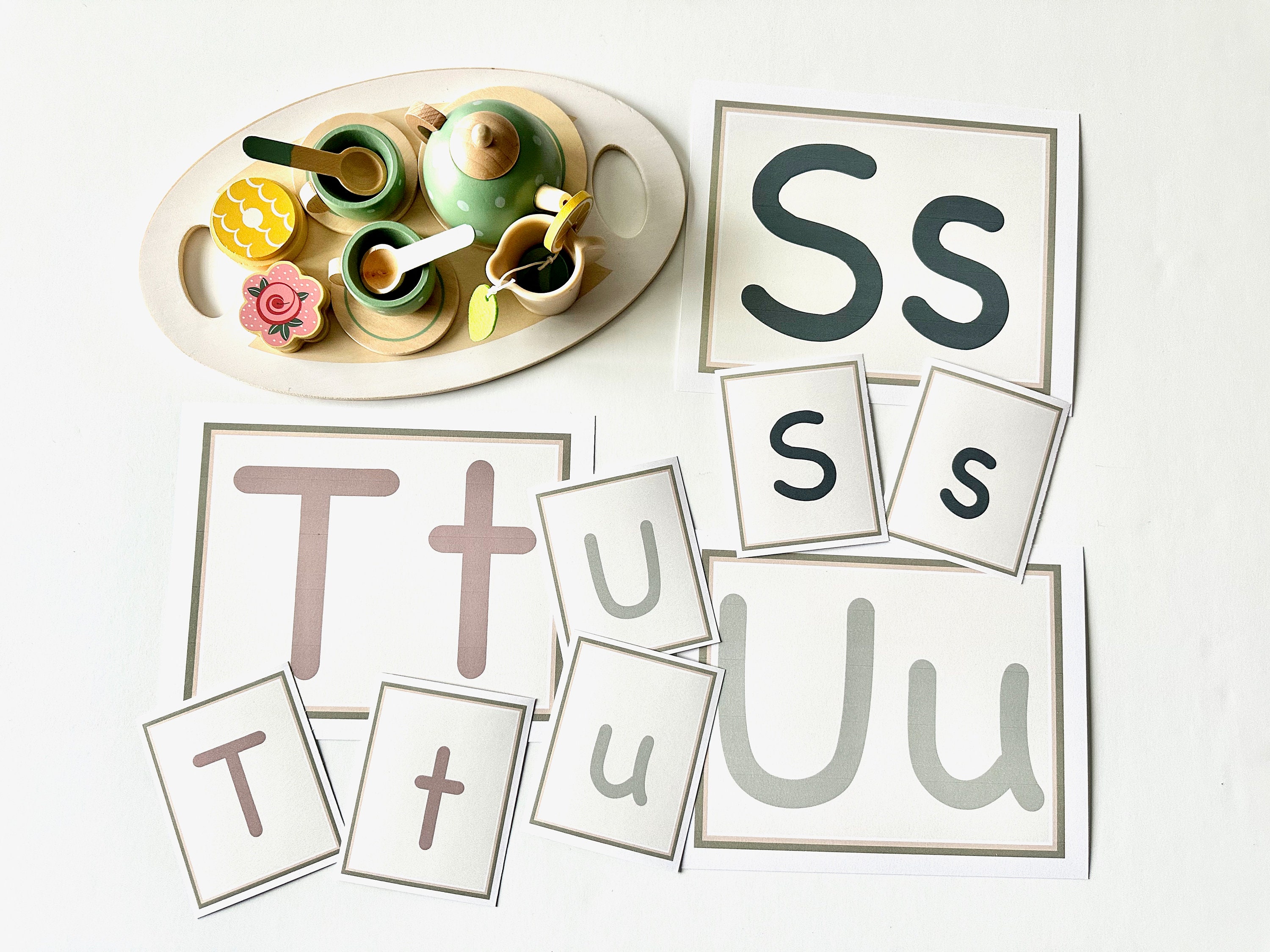 Muted Tones Alphabet Flash Cards, Uppercase and Lowercase (printable ...