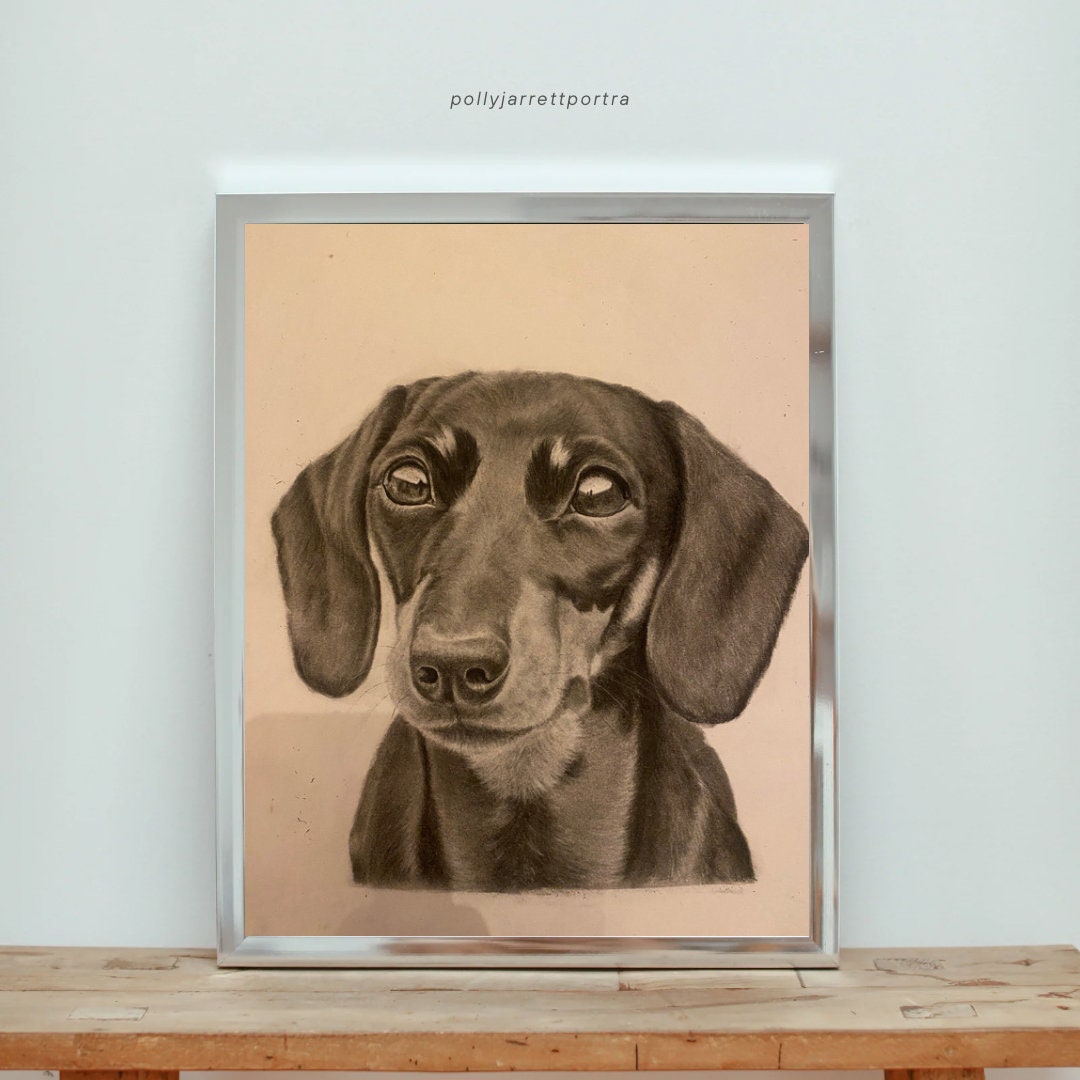 Custom Pet Portraits Using Pet Photo Personalized Drawing Dog Portraits ...