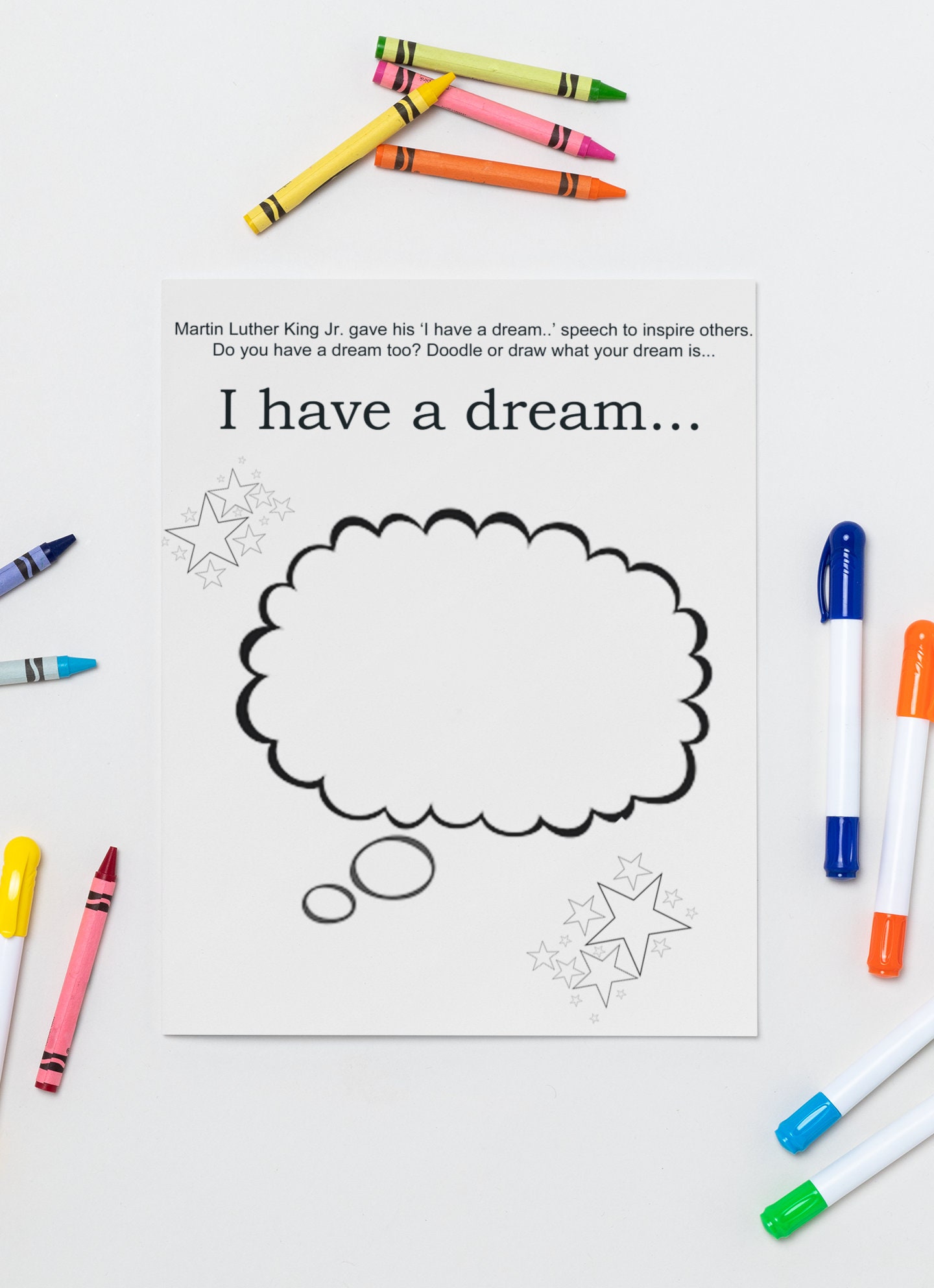 Martin Luther King JR Day Coloring Page. MLK Day. I Have a Dream Doodle ...