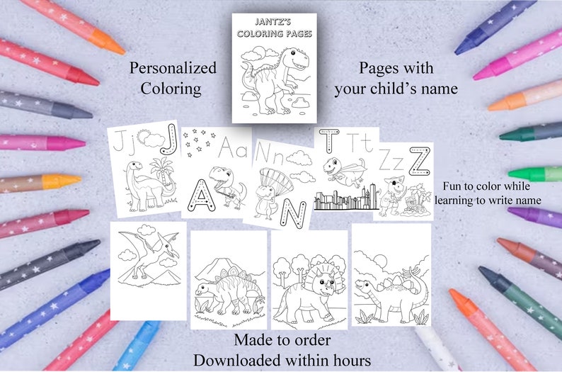 Personalized Coloring Pages. Custom Name Coloring. Dinosaur Coloring ...