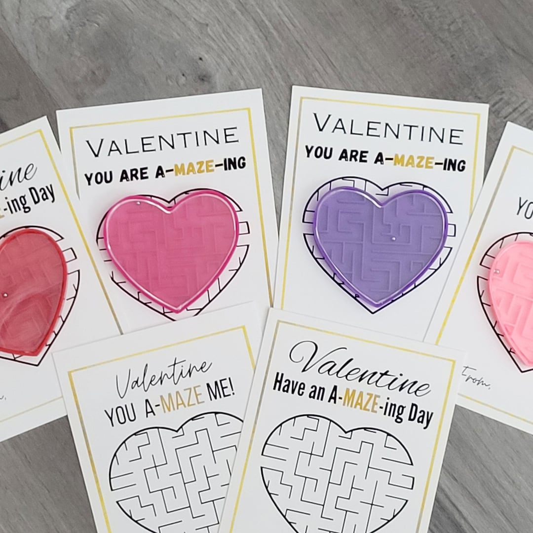 Personalized Maze Valentines. Class Valentines. in Sets of 6. Maze ...