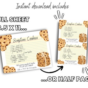 Scripture Cookies Recipe Instant Digital Download Printable. Bible ...