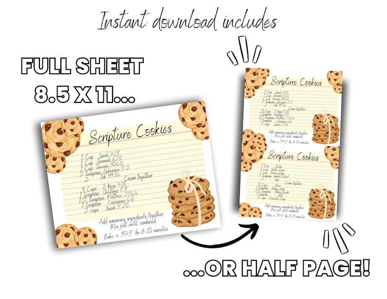 Scripture Cookies Recipe Instant Digital Download Printable. Bible ...