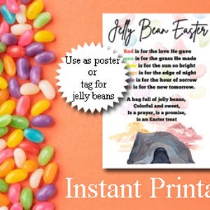 Jelly Bean Easter Poem Printable | Easter Treat Topper | Religious ...