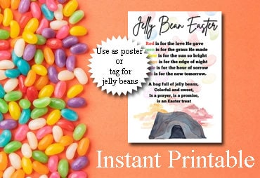 Jelly Bean Easter Poem Printable | Easter Treat Topper | Religious ...