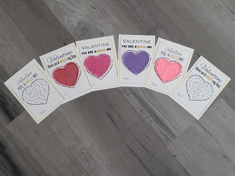 Personalized Maze Valentines. Class Valentines. in Sets of 6. Maze ...