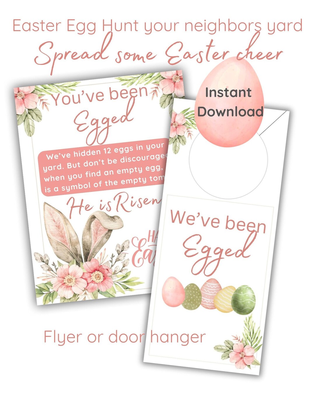 You've Been Egged Sign Door Hanger Printable, Instant Download ...