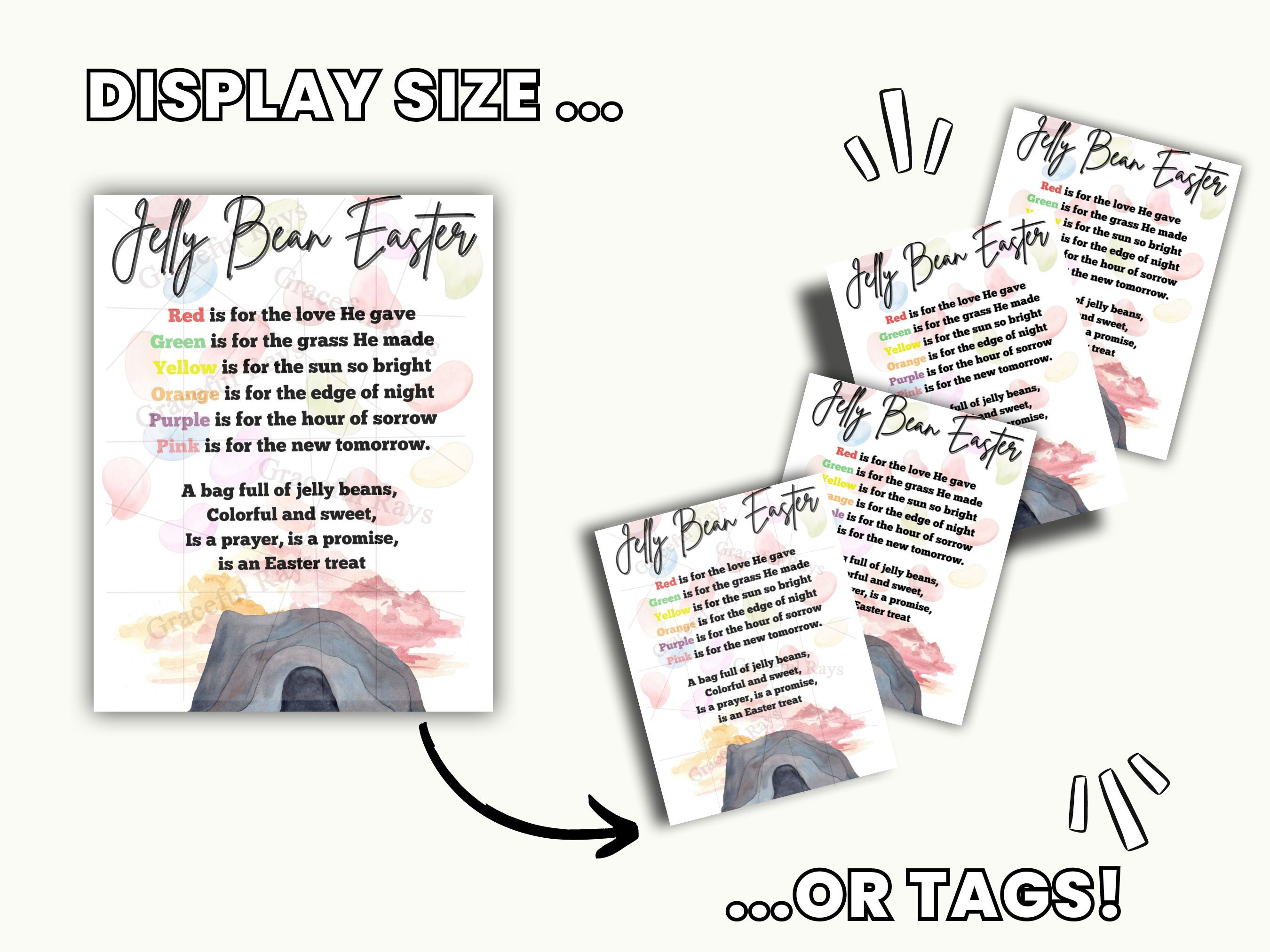 Jelly Bean Easter Poem Printable | Easter Treat Topper | Religious ...