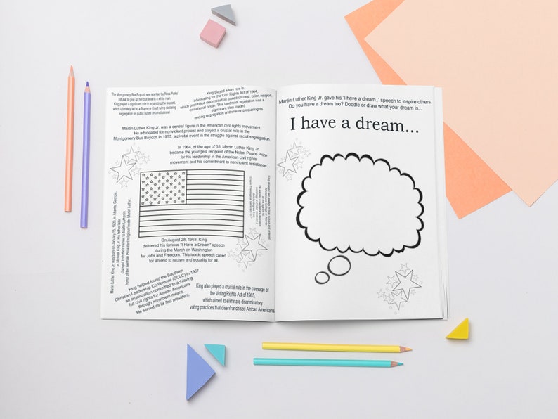 Martin Luther King JR Day Coloring Page. MLK Day. I Have a Dream Doodle ...