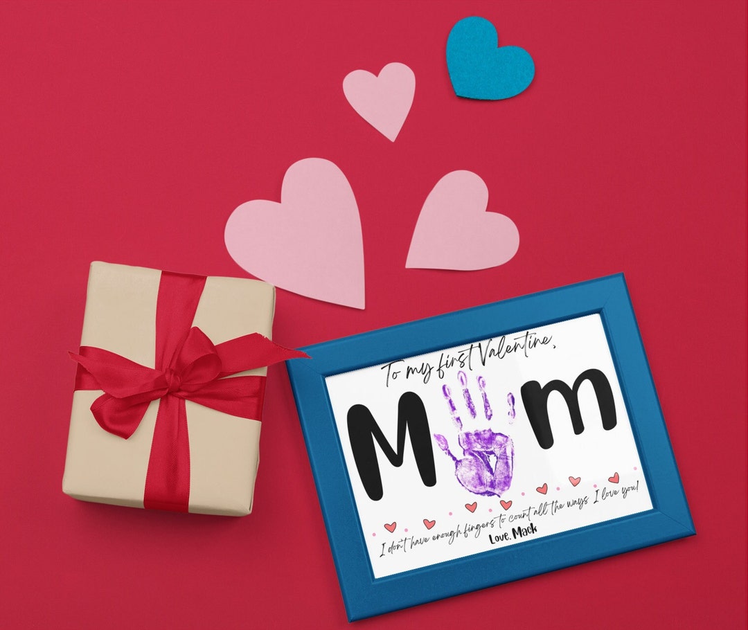 Personalized Valentine Handprint Gift. My First Valentine. I Love You ...