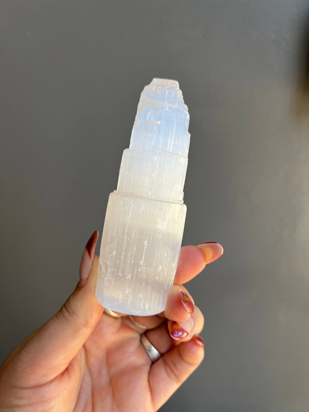 Selenite Crystal Tower, Natural Moroccan Selenite Wand Point 2 4 6 Inch ...