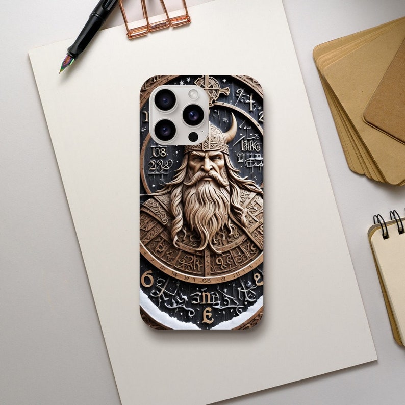 Norse 3D Viking Calendar Phone Case, Mythical Norse Phone Cover,runic ...