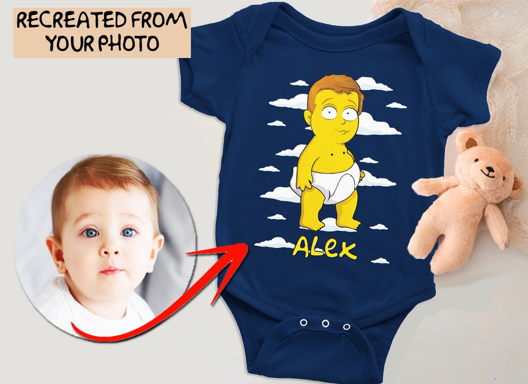 Personalized Simpson Diaper Baby Bodysuit Portrait,baby Shower Gift ...