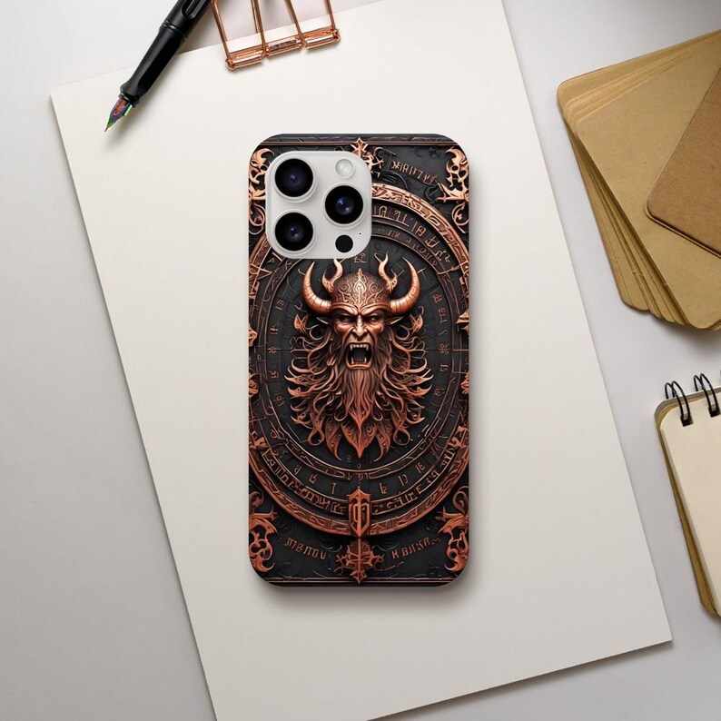 Norse 3D Viking Bronze Calendar Tough Phone Case, Mythical Norse Phone ...