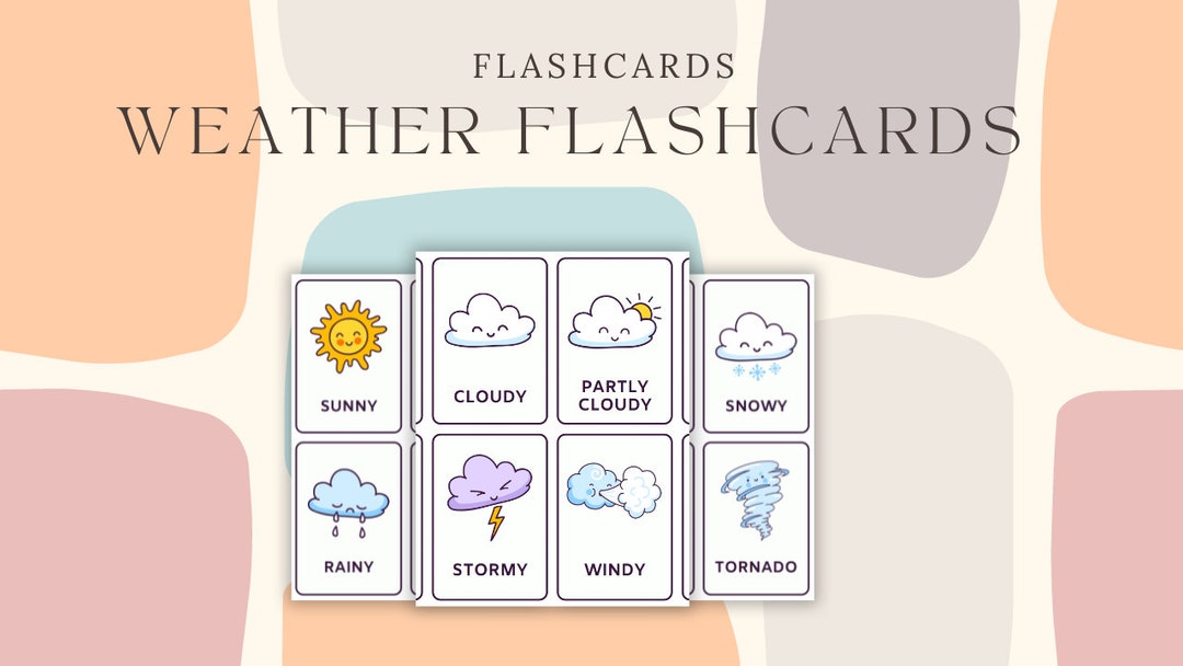 Weather Flashcards, Printable Weather Flashcards, Preschool English ...
