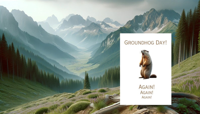 Groundhog Day Card Screaming Marmot Meme | Meme Card, Funny Card - Etsy