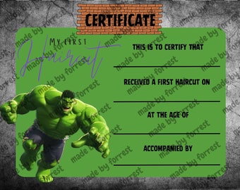 My First Haircut Certificate Bluey - Etsy