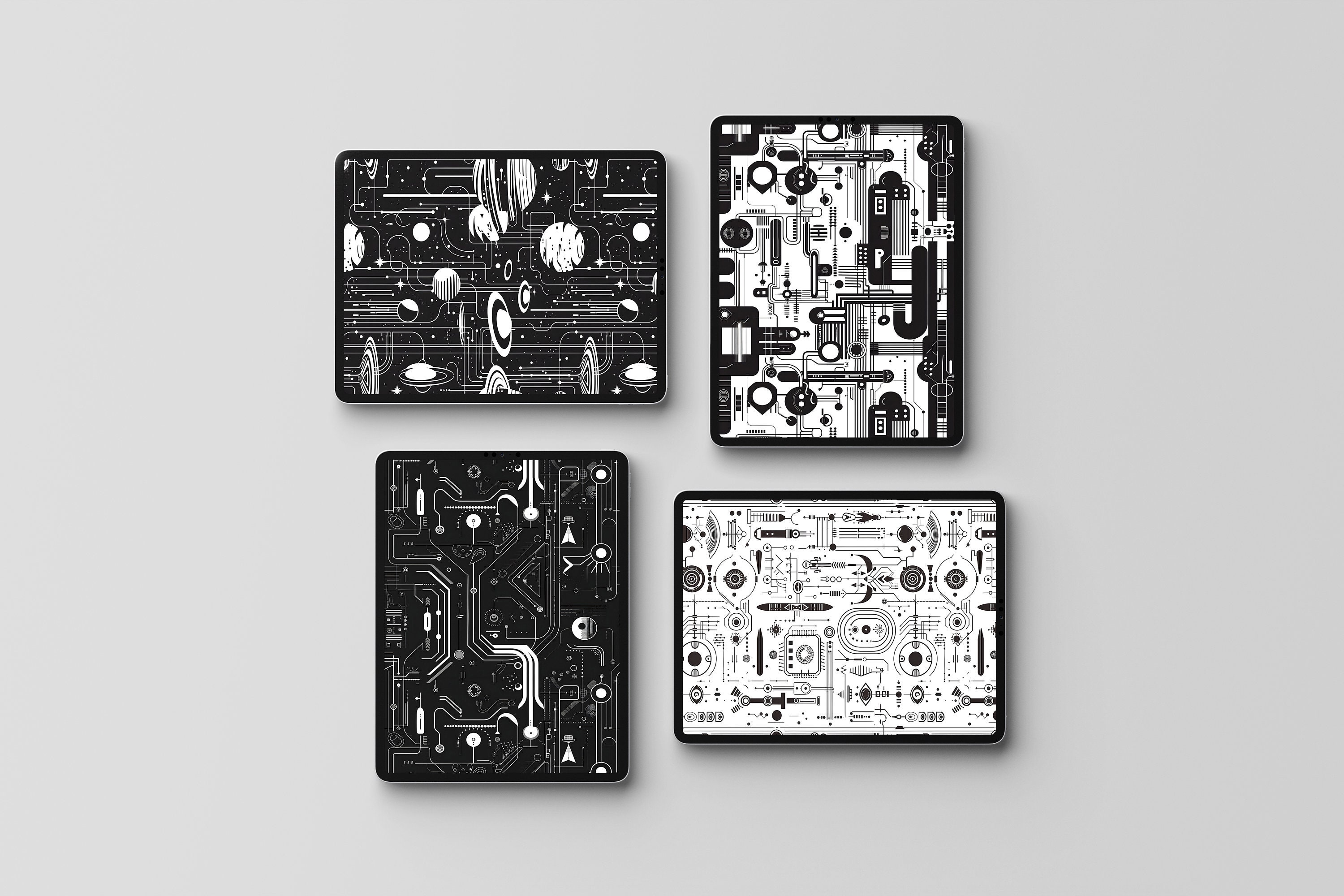 Sci-fi Digital Papers, 22 Digital Scrapbook Paper Pack, 13x13inch ...