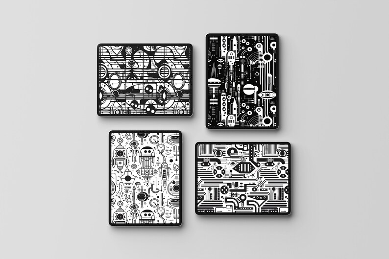 Sci-fi Digital Papers, 22 Digital Scrapbook Paper Pack, 13x13inch ...