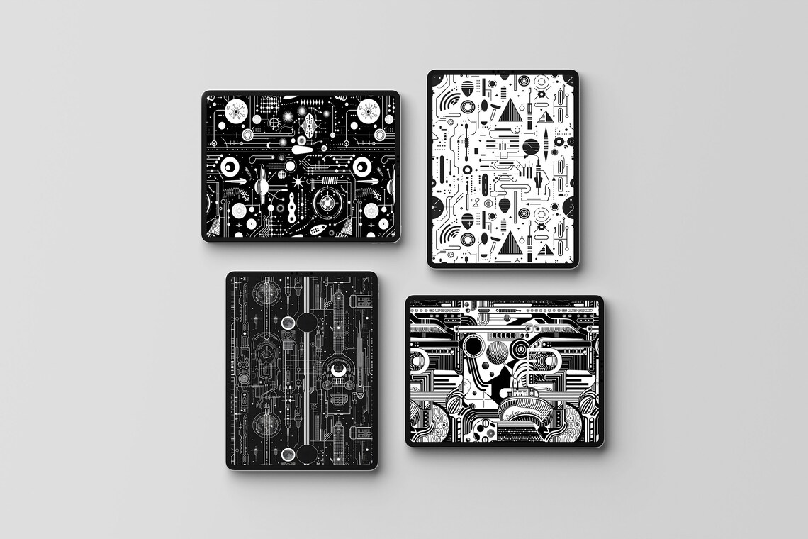 Sci-fi Digital Papers, 22 Digital Scrapbook Paper Pack, 13x13inch ...