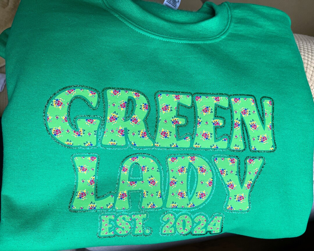 Hmong Brides Maid Green Lady Lis Loos Floral and Glitter Sweater. - Etsy