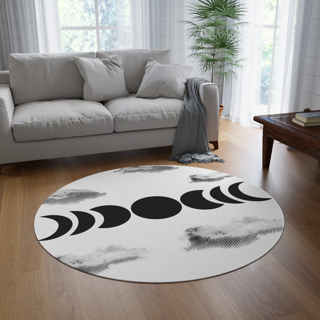 Moon Phases Lunar Phase Cycle Round Rug - Etsy