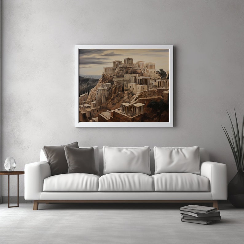 Digital Download Printable Ancient Greek Rustic Oil Painting, Monotone ...