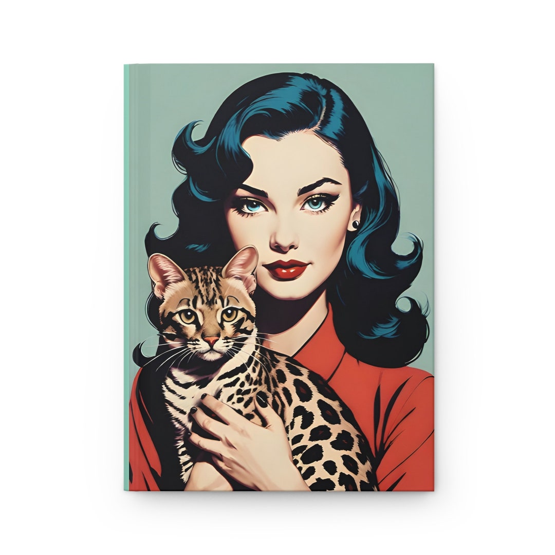 Beautiful Woman Bengal Cat Journal for Women Hardcover Notebook Cat ...