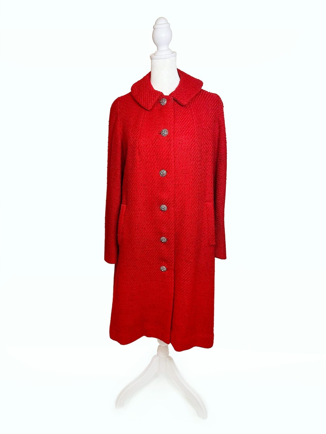 Vintage Red Tweed Coat, Exclusive by Forstmann (size M-L) - Etsy