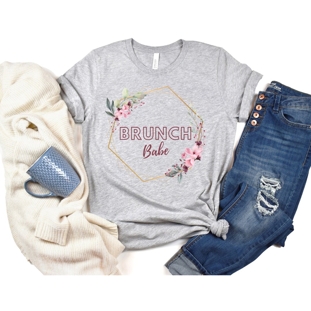 Elegant Floral Brunch Shirt, Women's Fashion, Brunch Babe, Brunch Crew ...