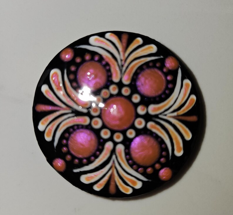 Refrigerator Magnets, Hand Painted Dot Mandala Designs Super Cute for ...