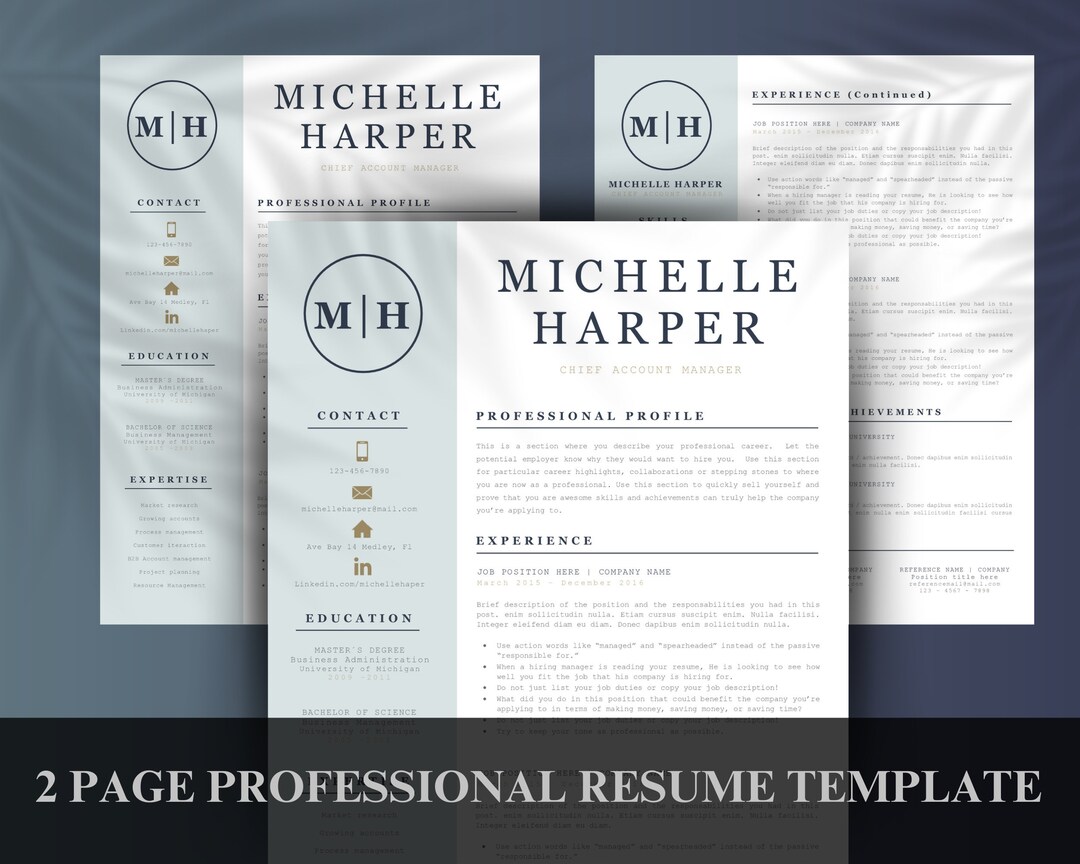 Professional and Clean Resume Template, Professional Resume Template ...