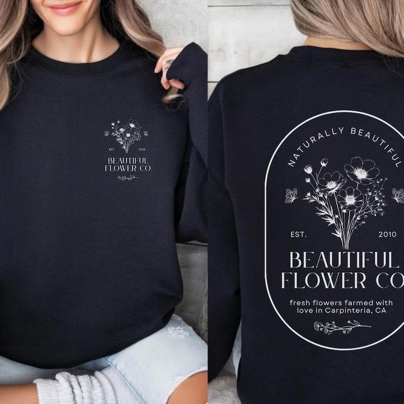 Custom Flower Shop Logo Shirt, Florist Botanical Tee - Etsy