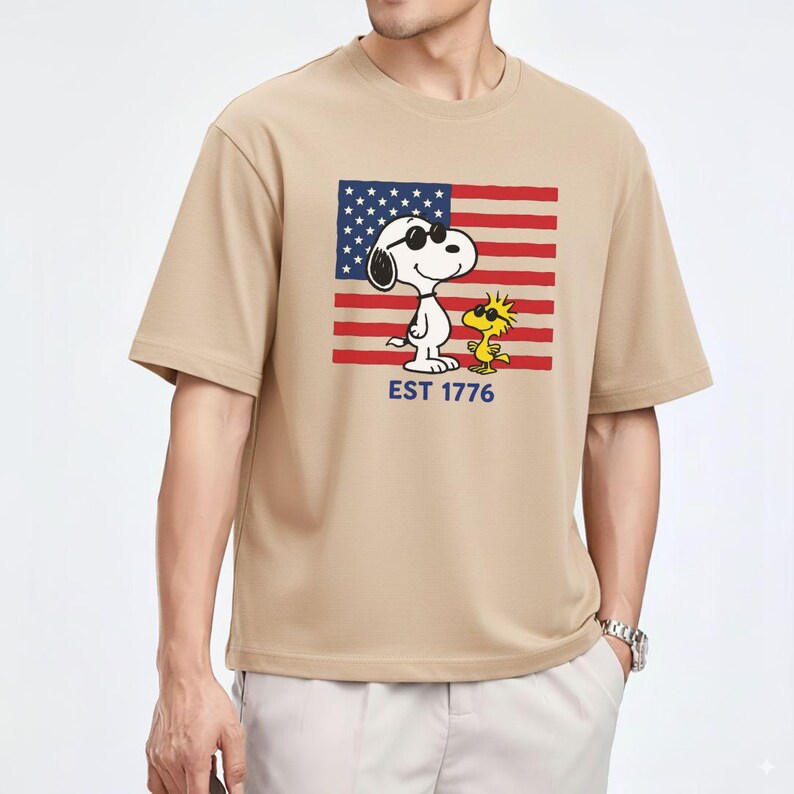 Cartoon Dog USA Flag Shirt, Independence Day Graphic Tee - Etsy