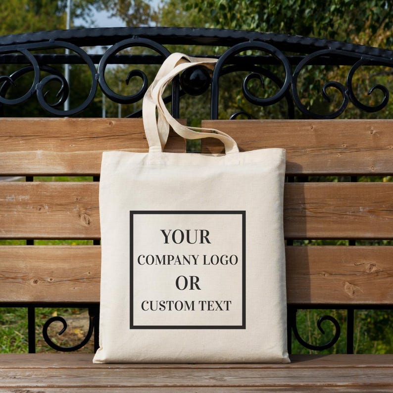 Custom Logo Canvas Tote Bag: Personalized Business Reusable Bag - Etsy