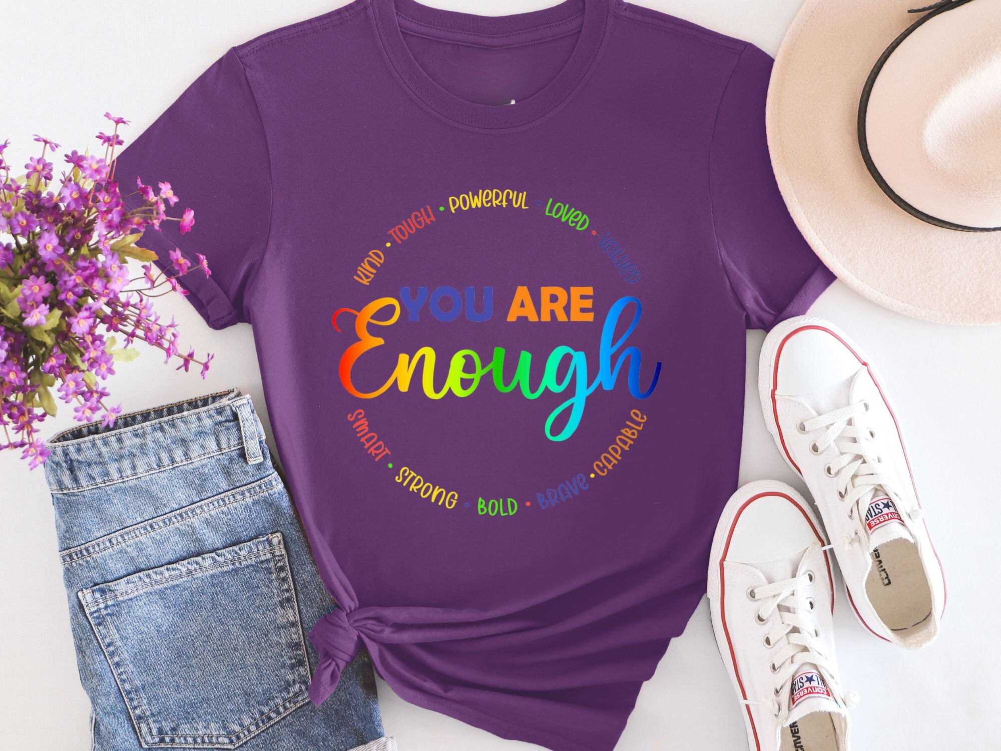 You Are Enough Tee Shirt, T Shirt, Inspirational Shirt, Trendy Tee ...