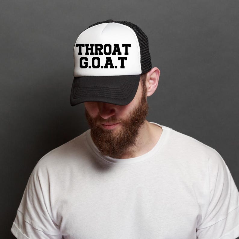 Funny THROAT G.O.A.T. Trucker Hat Meme Hat for Pop Culture Fans Sports ...
